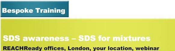 SDS awareness – SDS for mixtures | REACH bespoke training | Chemical ...