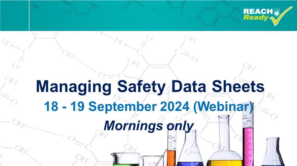 Managing Safety Data Sheets | REACH Events | Chemical Industries ...